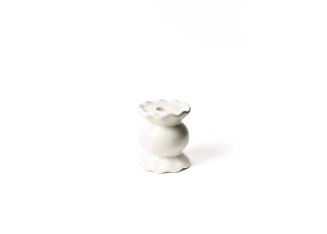 Signature White Small Ruffle Knob Candle Holder – Peony & Poppy